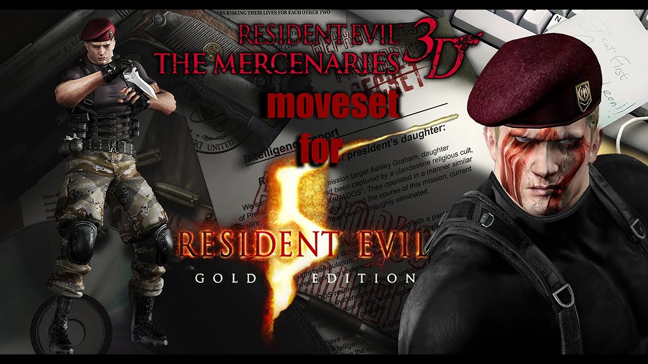 resident evil 3d mercenaries moveset for krauser re5 mod. - YouTube