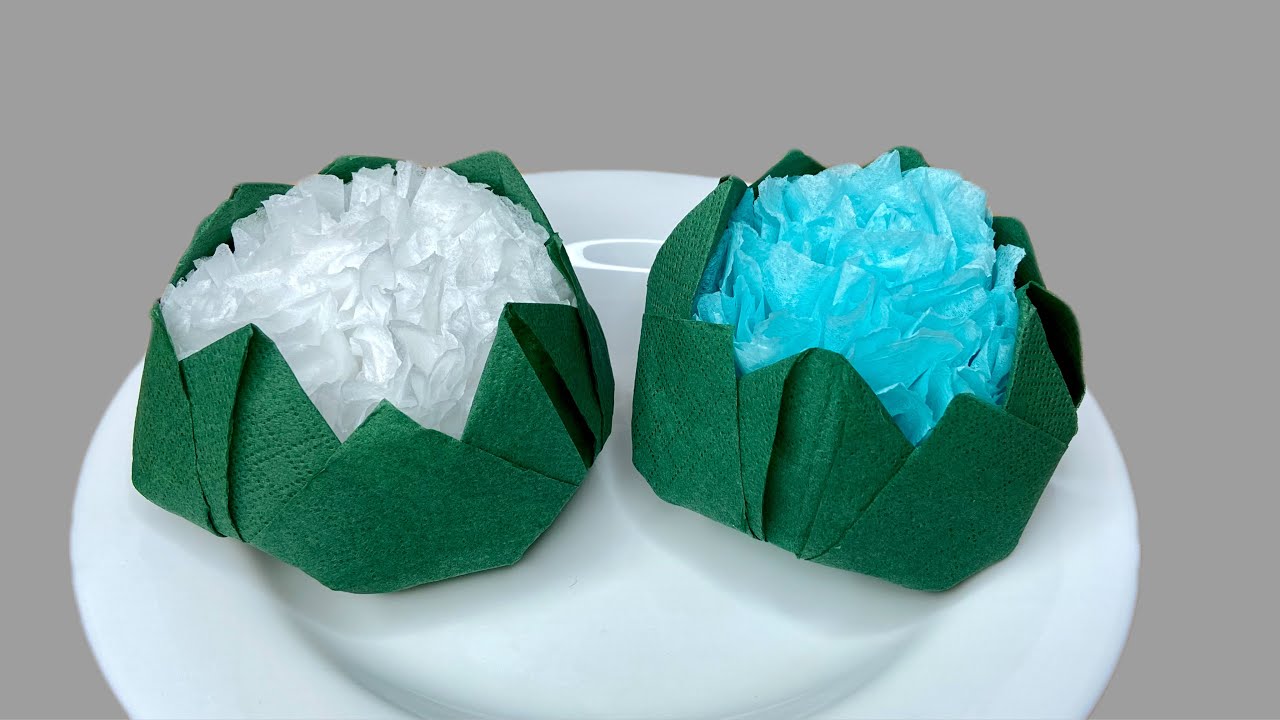 Water lily from napkin folding - YouTube