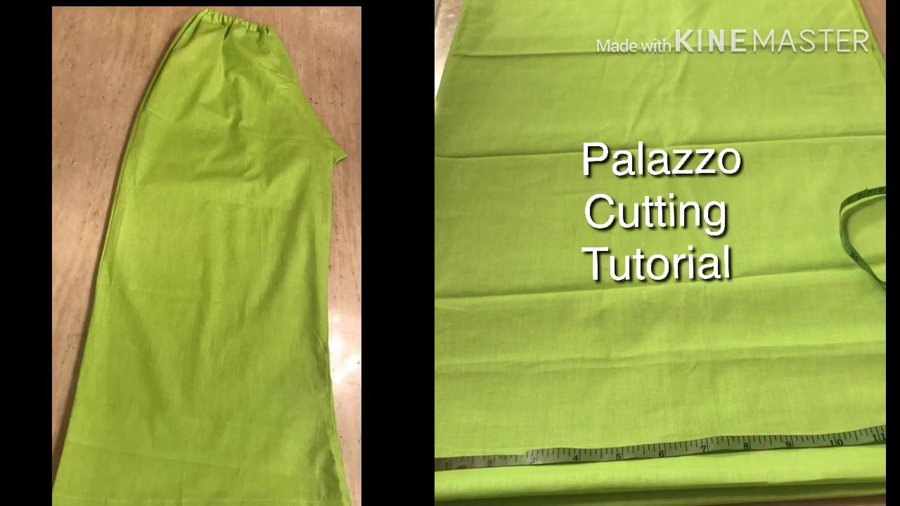 How to cut palazzo in a very easy way/palazzo cutting just in 4 minutes ...