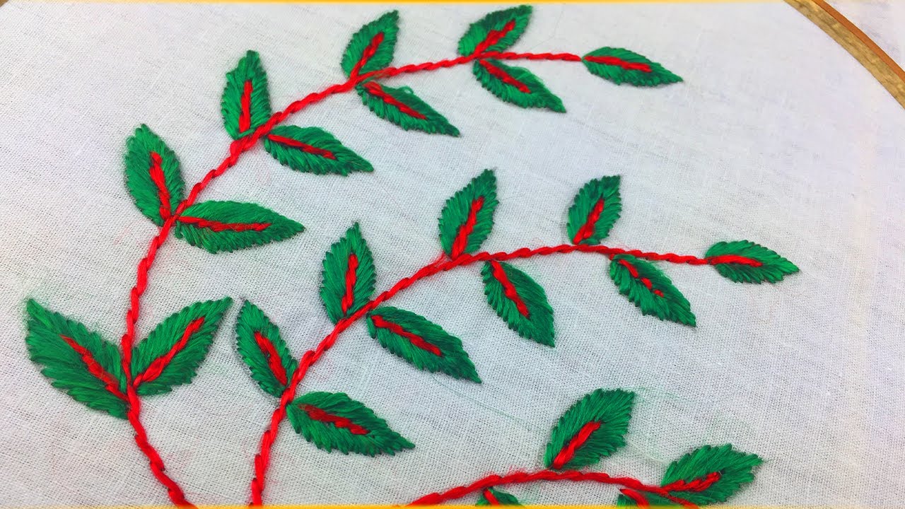 How to Embroider a Leaf in Satin stitch (Vorat Selai) | Basic Satin ...