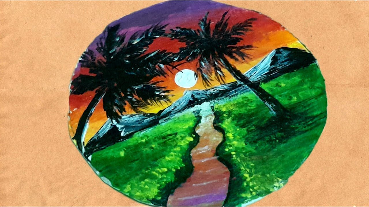 Easy Beautiful Nature scenery/How to draw a nature/Acrylic Painting ...