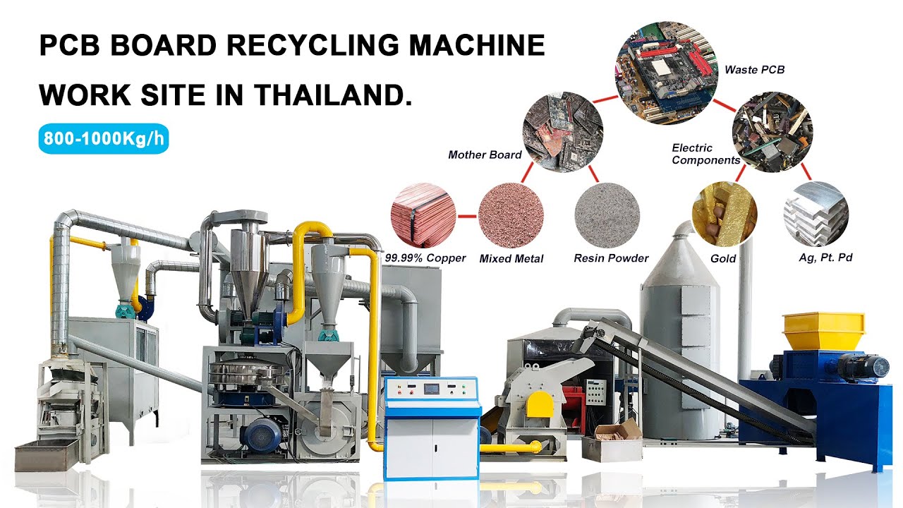 How to recycle Waste PCB Board? E-waste Recycling Plant in Thailand ...