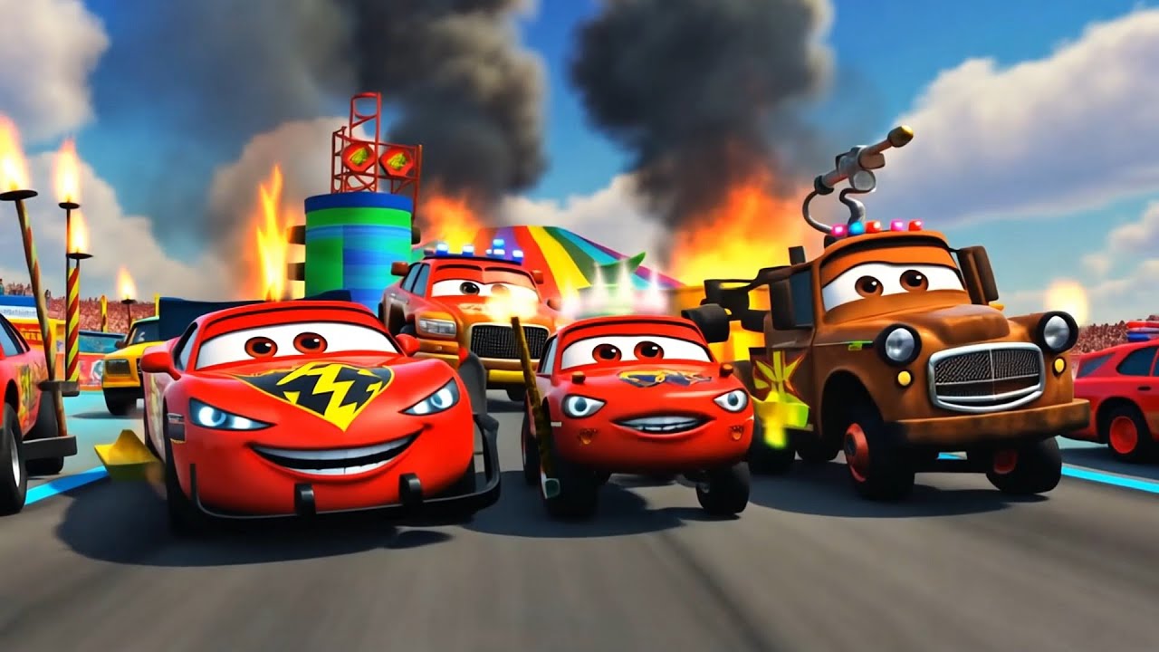🏁 Lightning McQueen & Mater Take On the Thundercone! | Cars on the Road ...