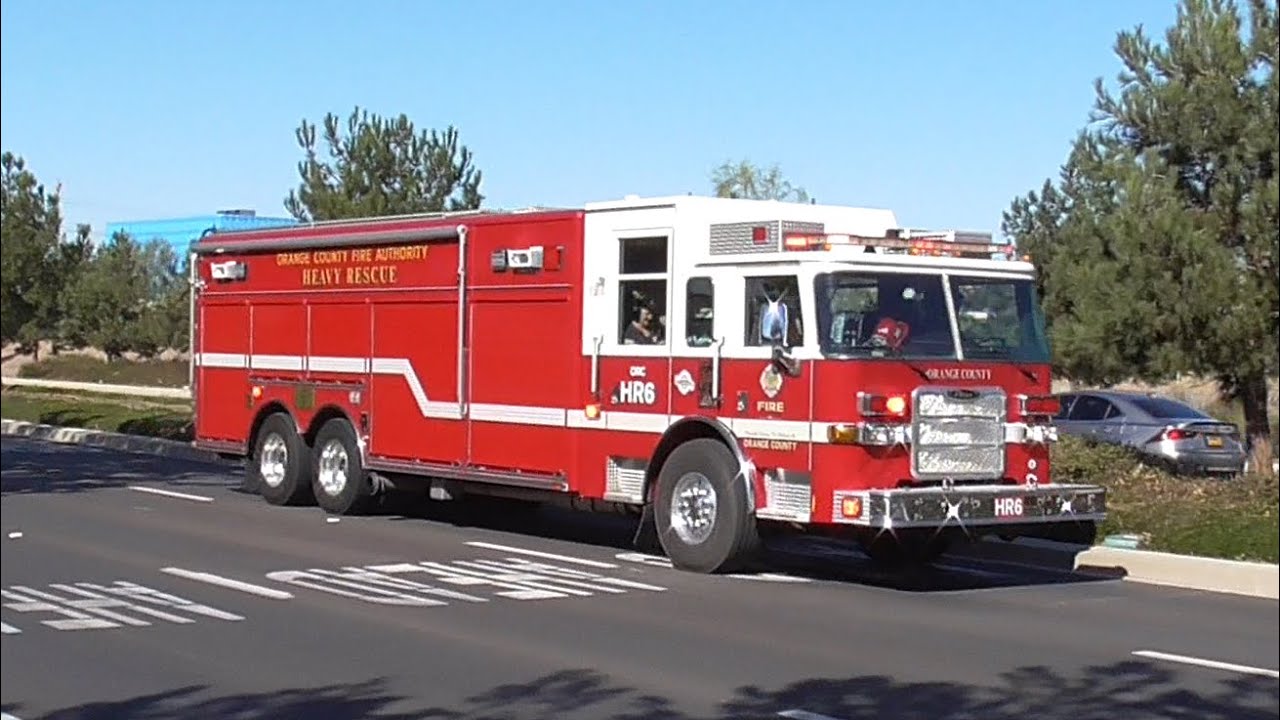 OCFA Heavy rescue 6 Responding - YouTube