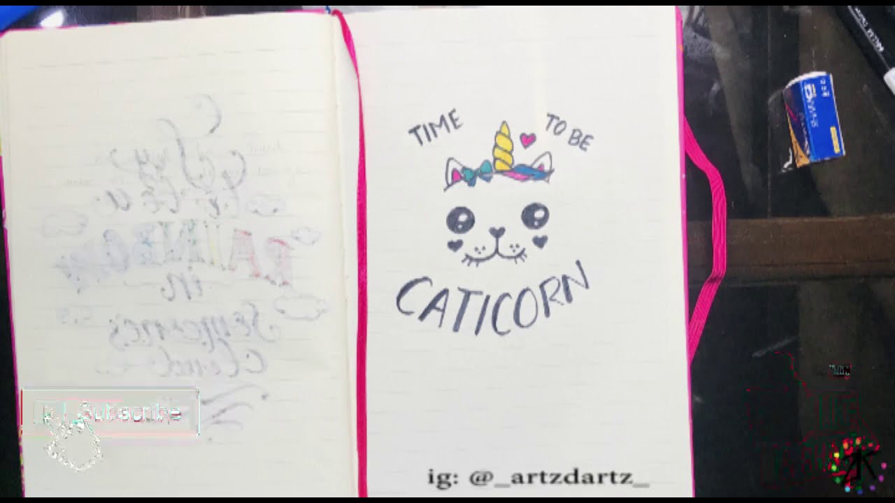 Cute hand written calligraphy quote #caticorn - YouTube