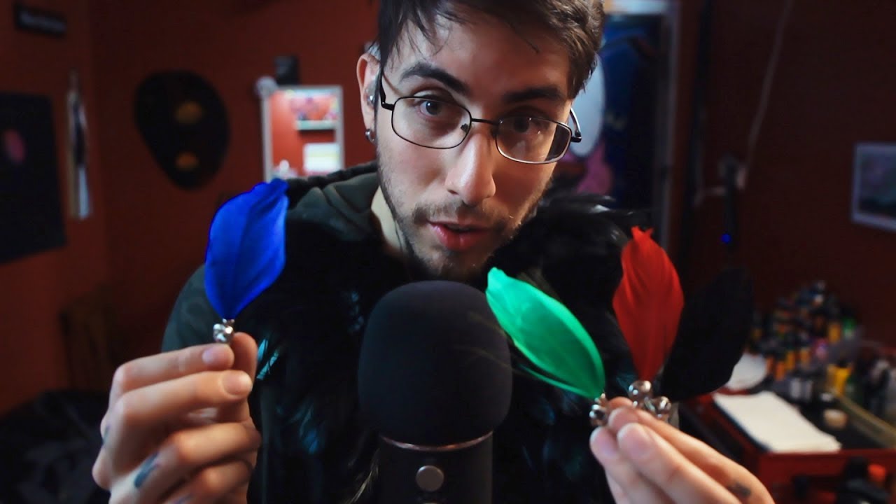 Relaxing Feather Brushing ASMR - YouTube