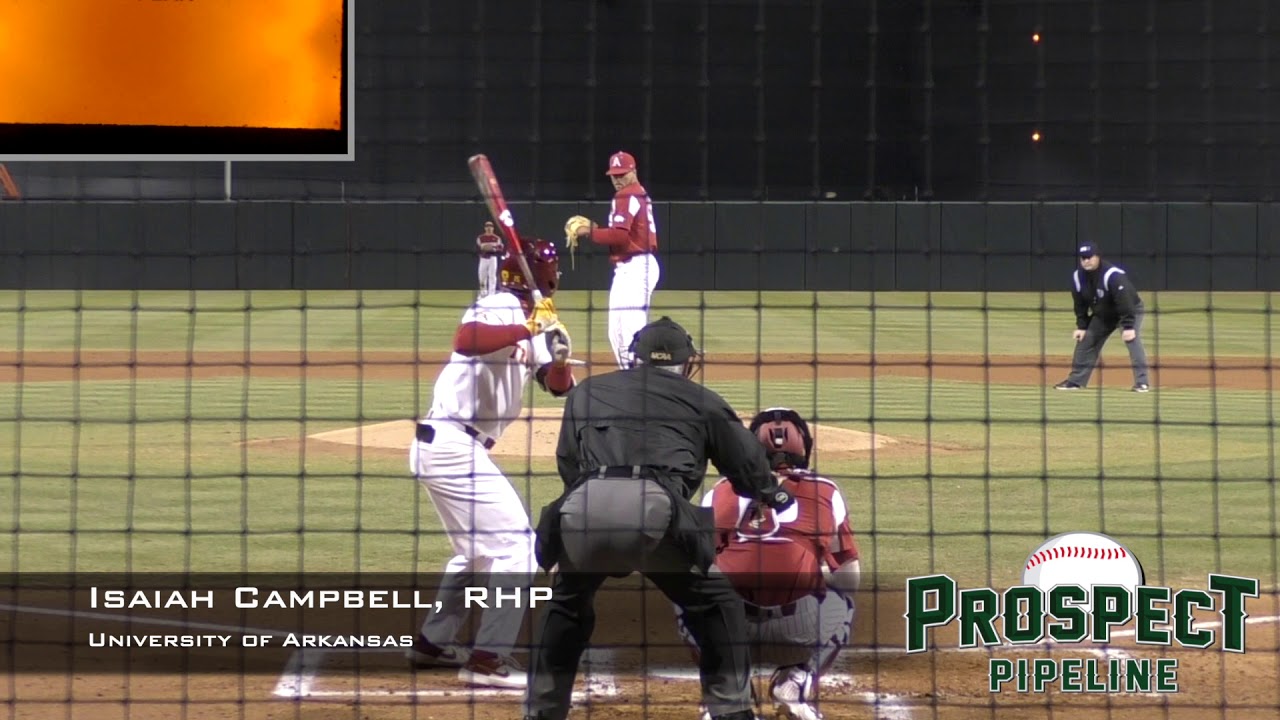 Isaiah Campbell Prospect Video, RHP, University of Arkansas - YouTube