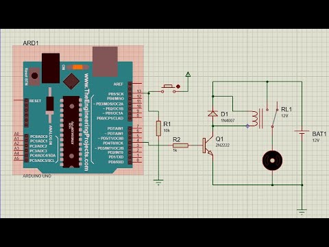 Simulation PROTEUS d'un moteur commandé par un bouton poussoir et programmé avec ARDUINO. - YouTube