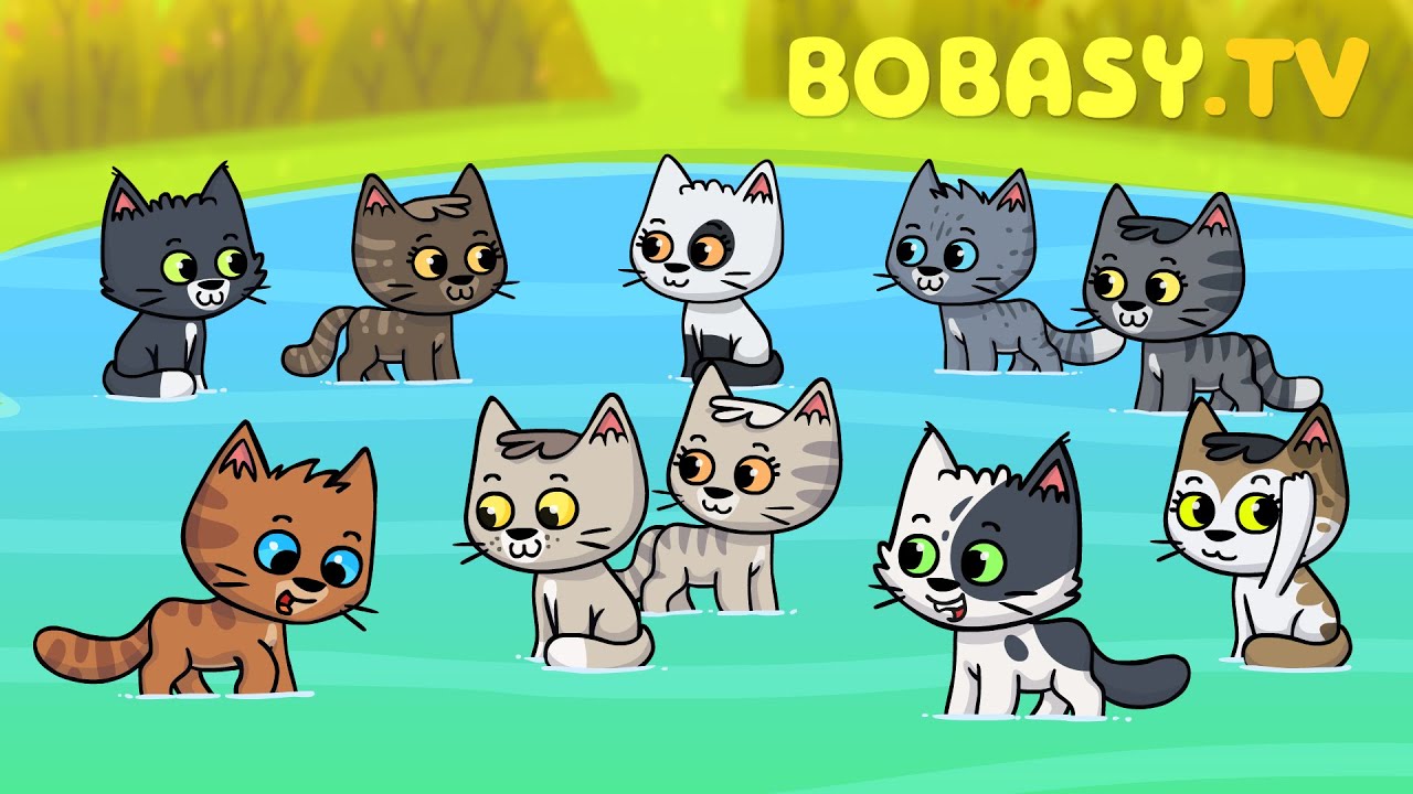 10 Kotków - Edukacyjna piosenka dla dzieci po polsku - Bobasy TV - N ...