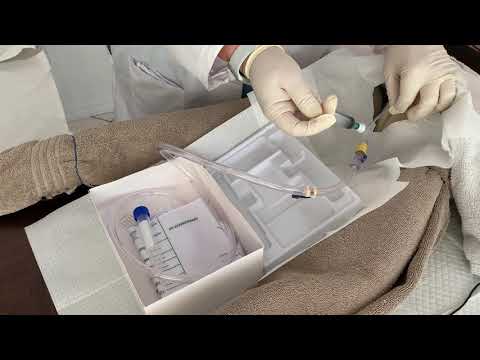 Placing a Foley catheter on a female client