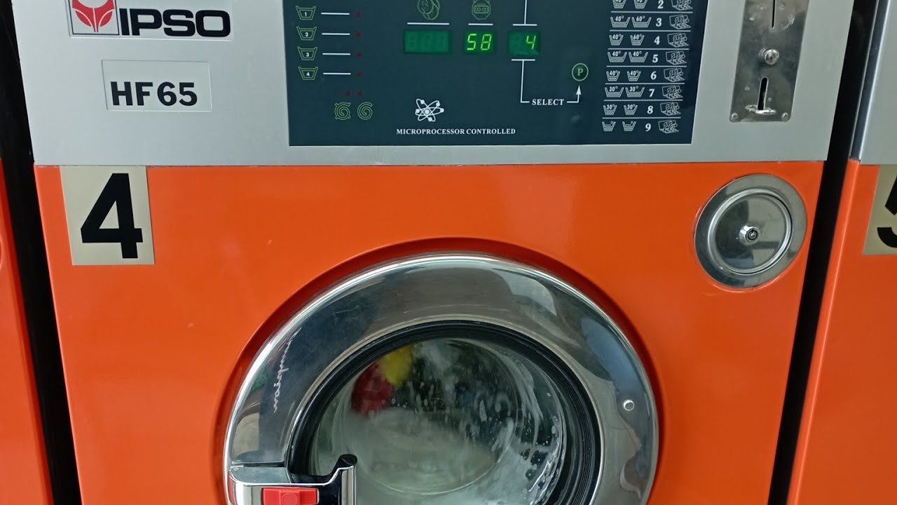 1997' Ipso HF 65 microprocessor controlled commercial washer & ipso/ADC stacked gas dryer - YouTube