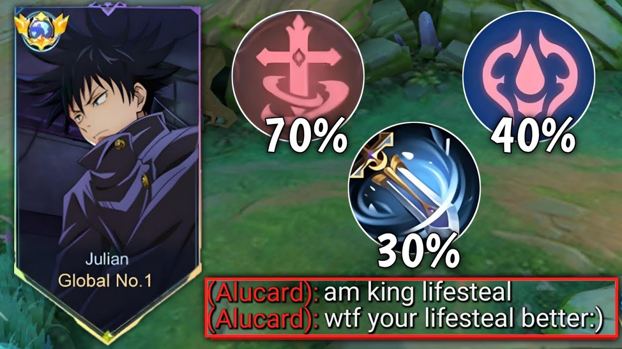 GLOBAL JULIAN ATTACK SPEED FULL LIFESTEAL BUILD AND EMBLEM! - JULIAN ...