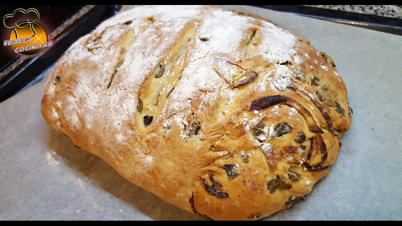 PAN con CEBOLLA Frita y ACEITUNAS - YouTube