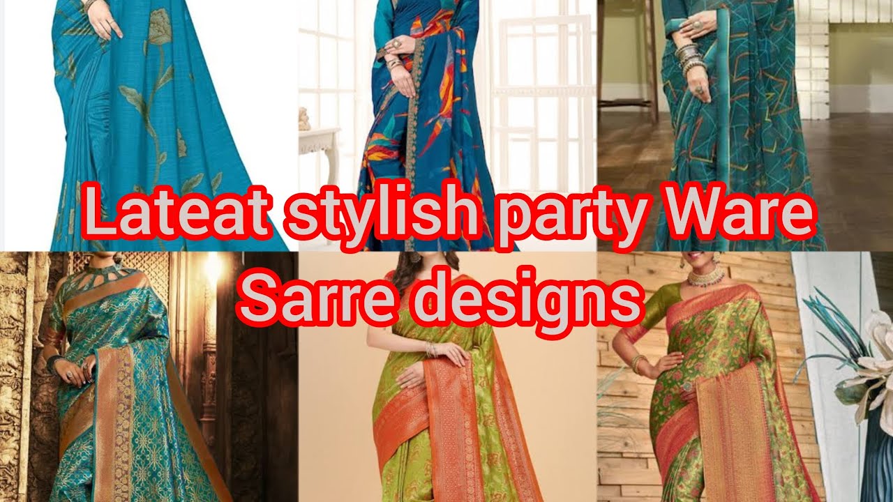 Lateat Trending Party Ware Sarre Designsstylish Party Ware Sarre Designs Ideas For Girls 2024