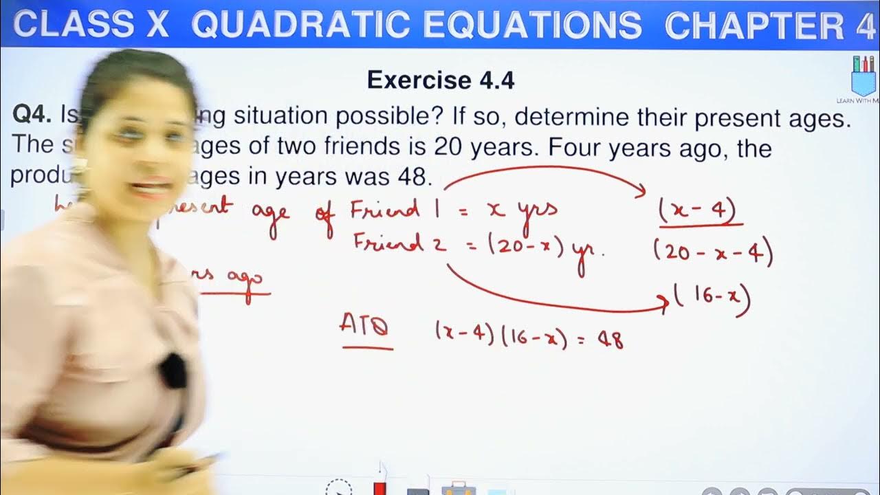 Ex 4.4 Q4 | Quadratic Equations | Chapter 4 | Class 10 Maths | NCERT ...