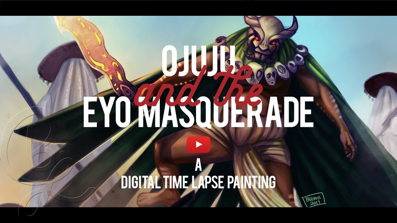 Ojuju and the Eyo Masquerade // Digital Time Lapse Painting - YouTube