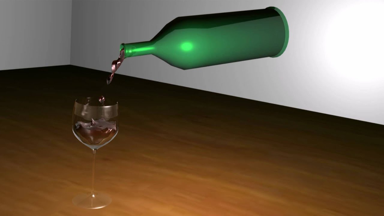 First blender animation: wine from bottle to glass - YouTube