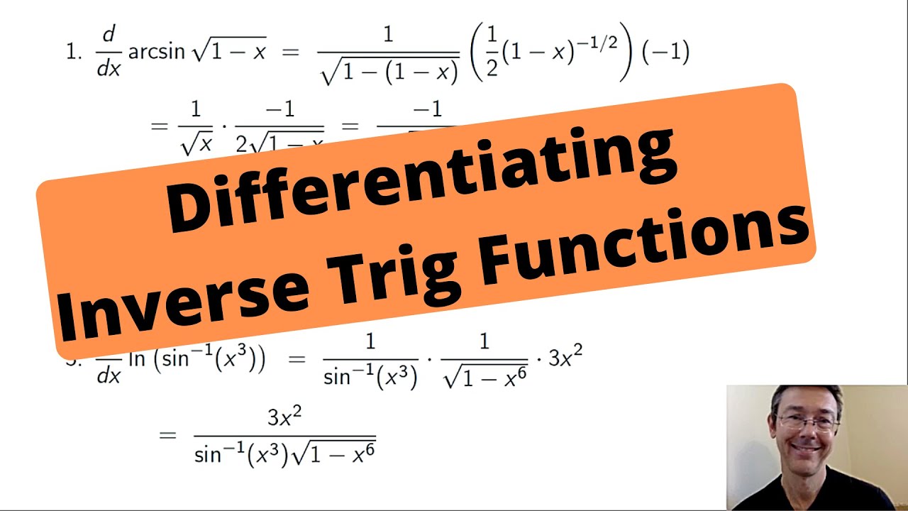 Derivatives of Inverse Trig Functions - YouTube