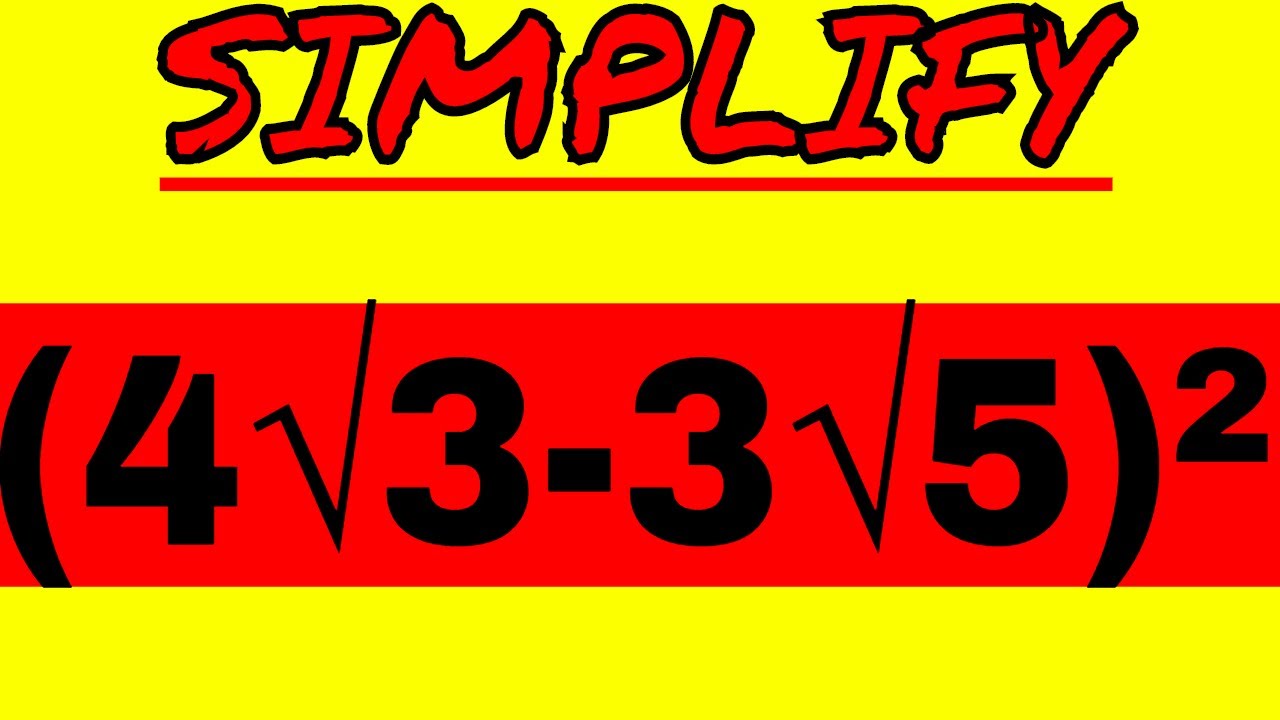 Simplify (4√3-3√5)²|Class 9th Lesson 1|Real Numbers|Q.21(xi)|Xam Idea ...