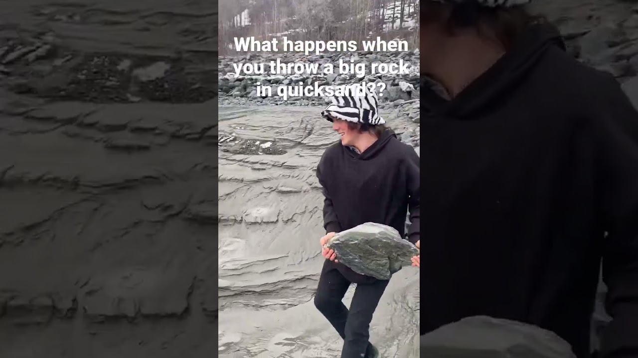 What happens when you throw a big rock in quicksand?? - YouTube