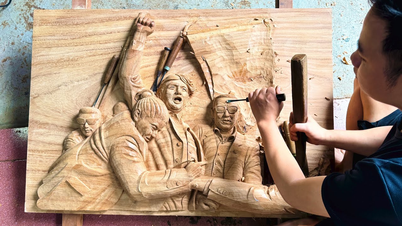 Wood Carving Donald Trump Assassination Attempt | Woodworking Art - YouTube