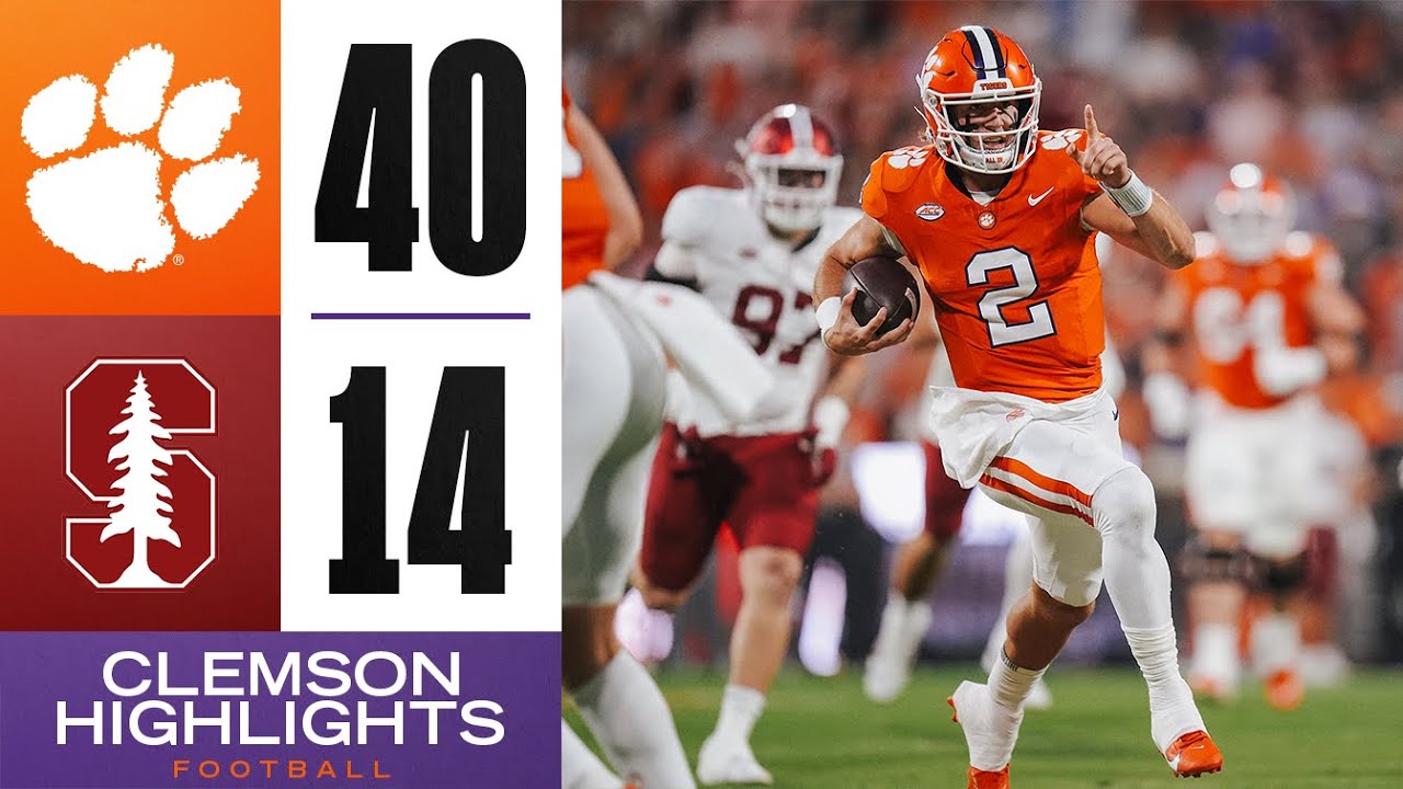 Clemson Highlights || Clemson Defeats Stanford, Scores 40 Points - YouTube