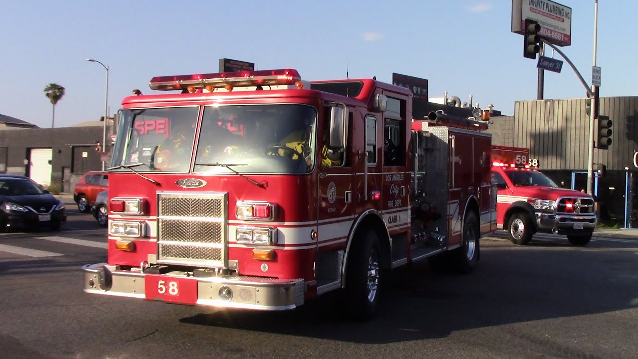 LAFD Engine 58 (reserve) Responding x3 - YouTube