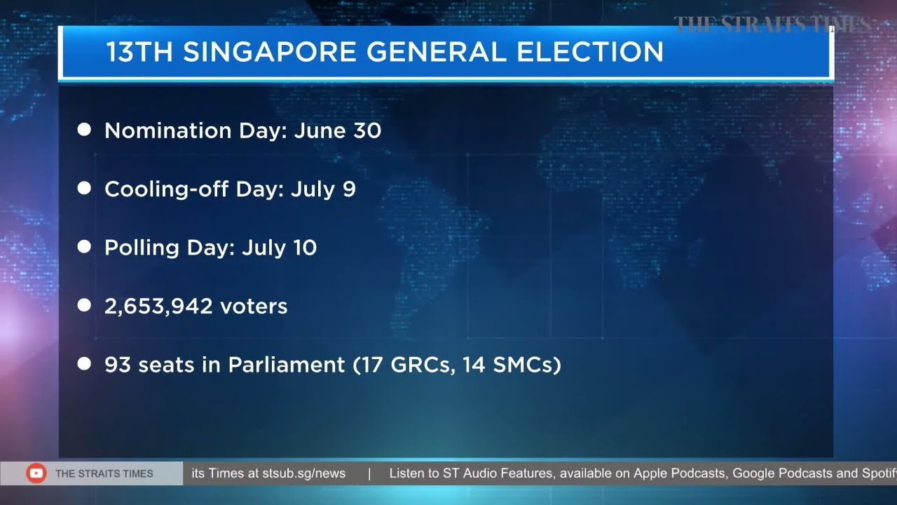 S'pore GE: Polling Day to be held on July 10 | THE BIG STORY - YouTube