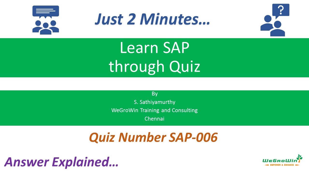 Learn SAP in 2 Minutes – Quiz 006 - YouTube