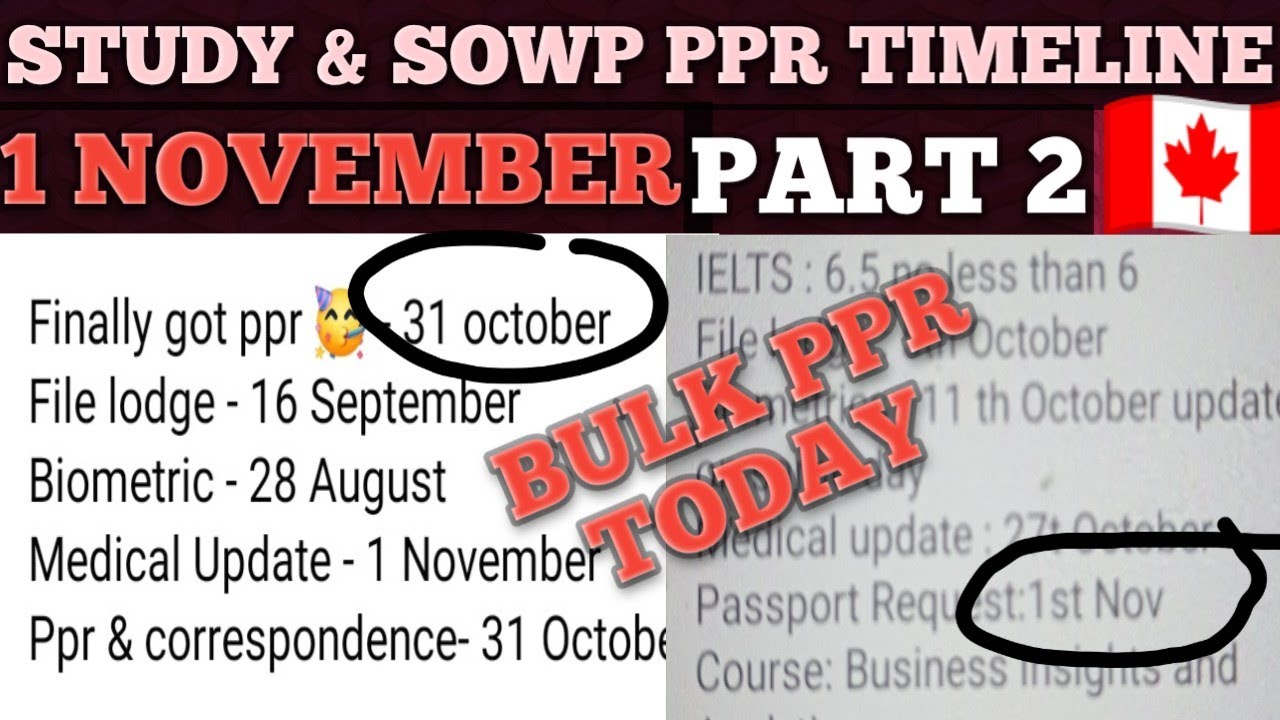1 NOVEMBER LATEST PPR TIMELINE CANADA 🇨🇦 // ppr timeline trend // ppr ...