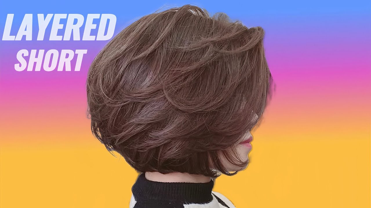 How to Cut Short Layered | Short Layered Haircut for Fine Hair Tutorial ...