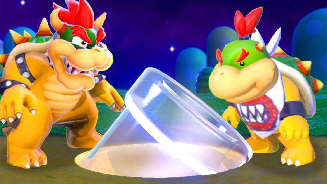 Super Mario 3D World - Bowser vs Bowser Jr. (Splitscreen Race) - YouTube