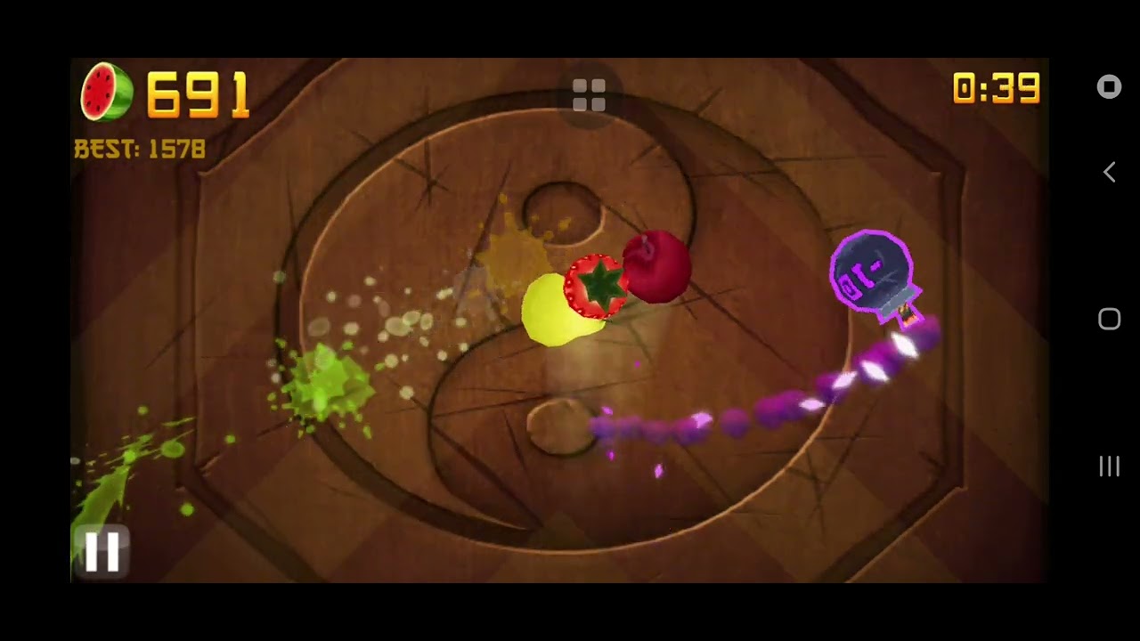 Fruit Ninja My high score over 1500, i'm get three banana powers - YouTube
