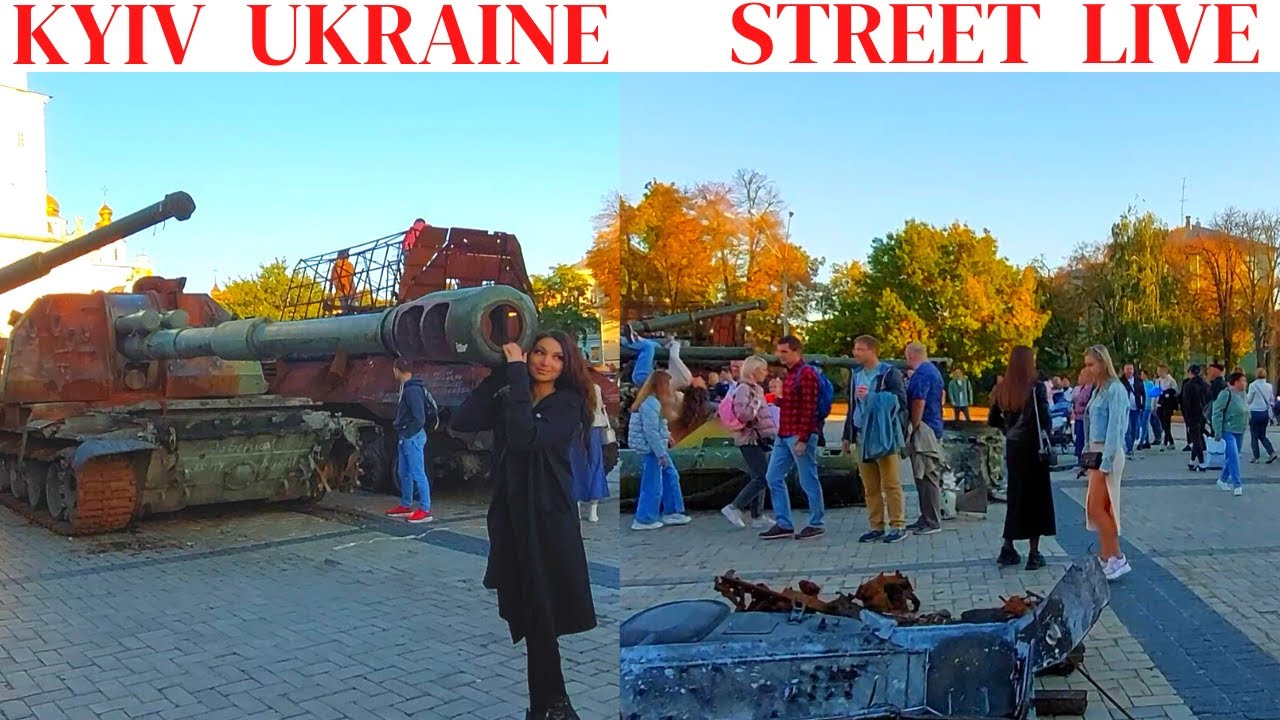 KYIV CITY UKRAINE - Street Live - Walking Tour - October - Evening Walk ...