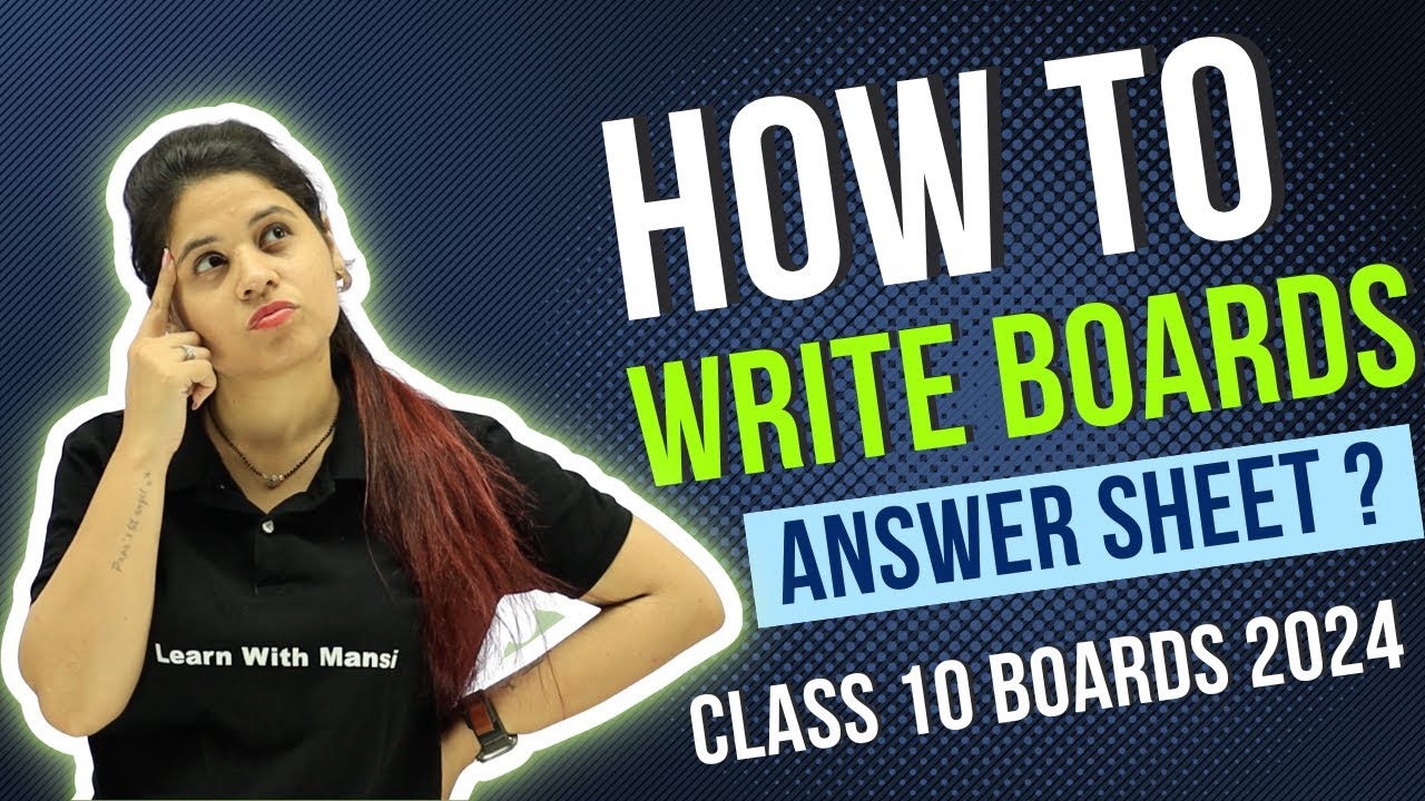 How to Write Answer Sheet | CBSE Boards 2024 - YouTube