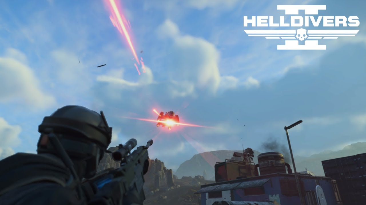 Helldivers 2 R-63CS Diligence Counter Sniper vs Automaton Gunship - YouTube