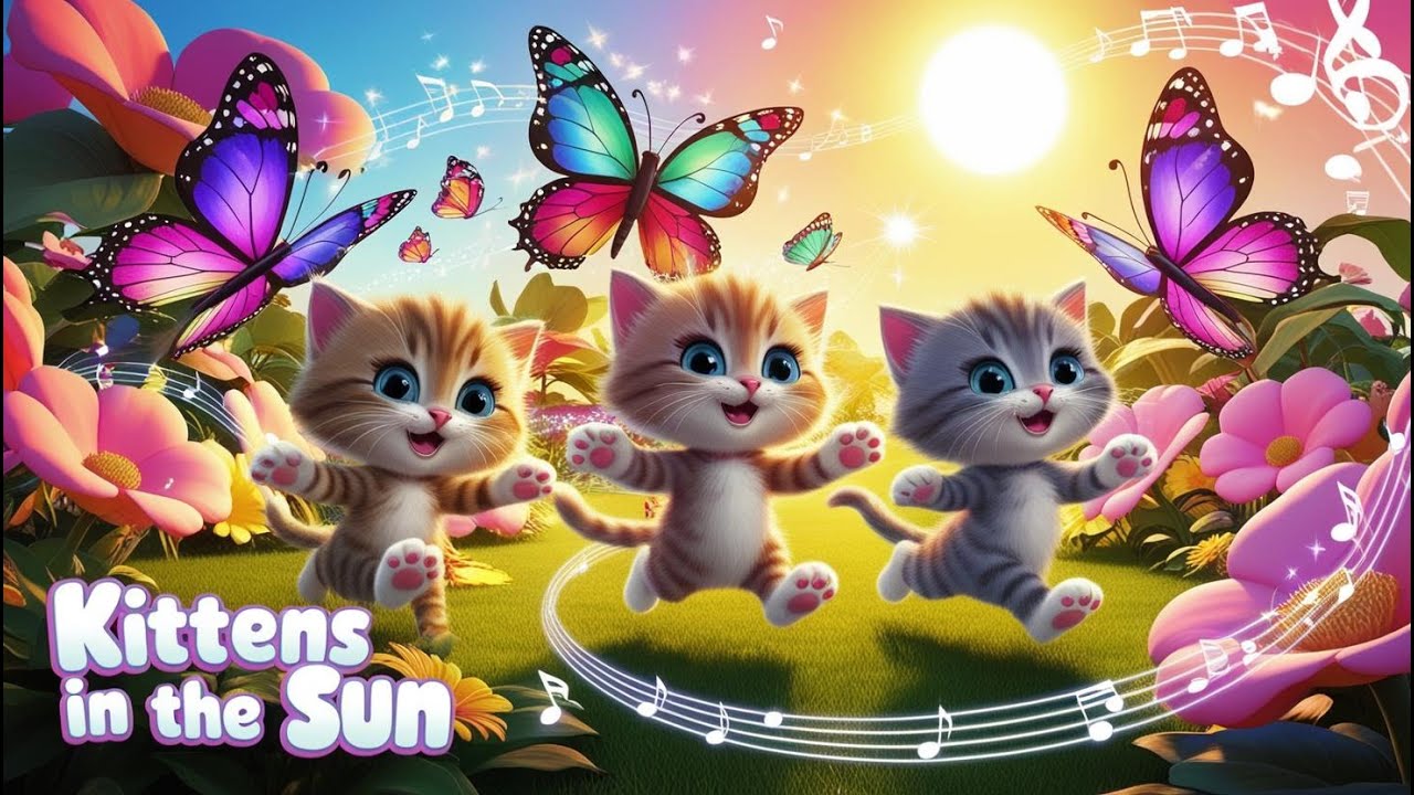 🌼 Kittens in the Sun | Cute & Fun Kids Song! | Animated Nursery Rhyme 🦋 ...