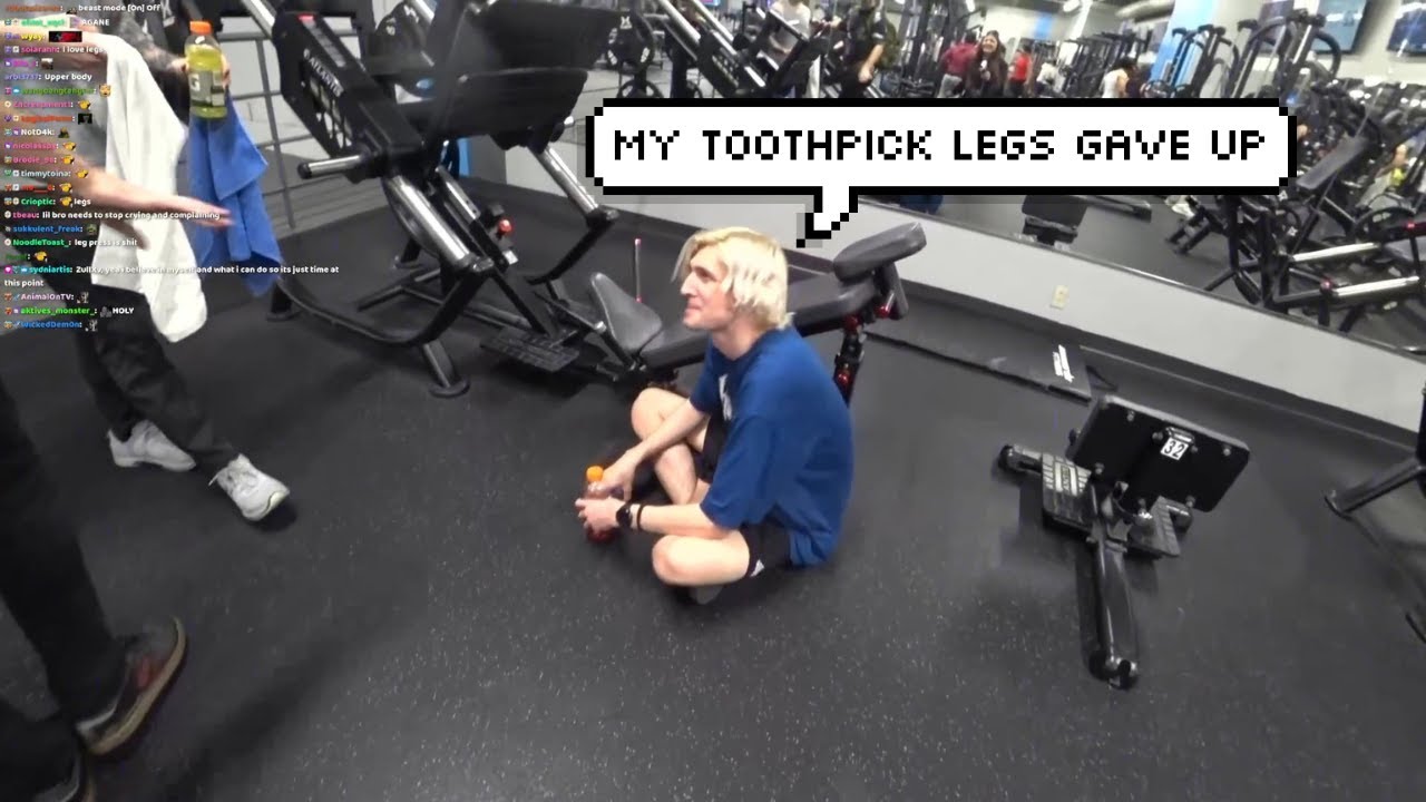 xQc almost fell after his legs gave out - YouTube