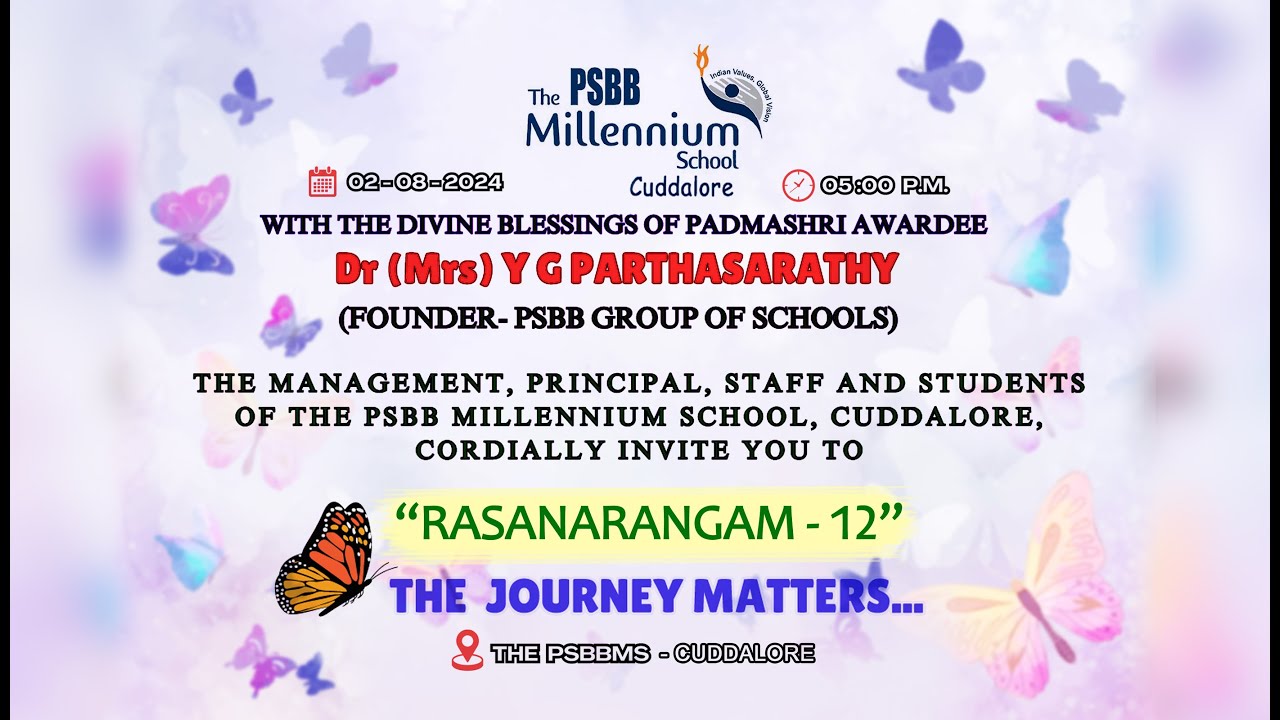 THE PSBB MILLENNIUM SCHOOL,RASANARANGAM-12(12TH ANNUAL DAY-2024) - YouTube