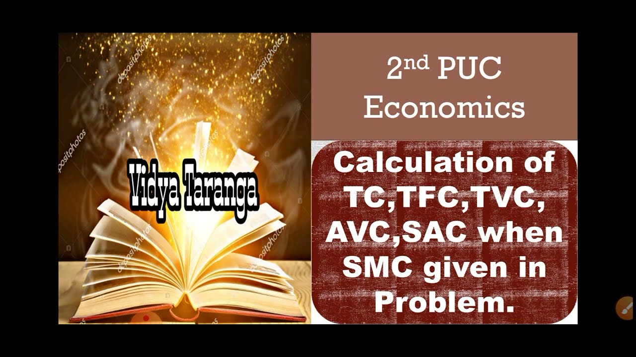 Calculation of TC, TFC, TVC ,AVC,SAC when SMC is Given in Question ...