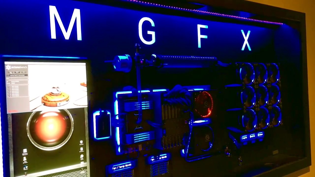 7 GPU Supercomputer 3D rendering engine - YouTube