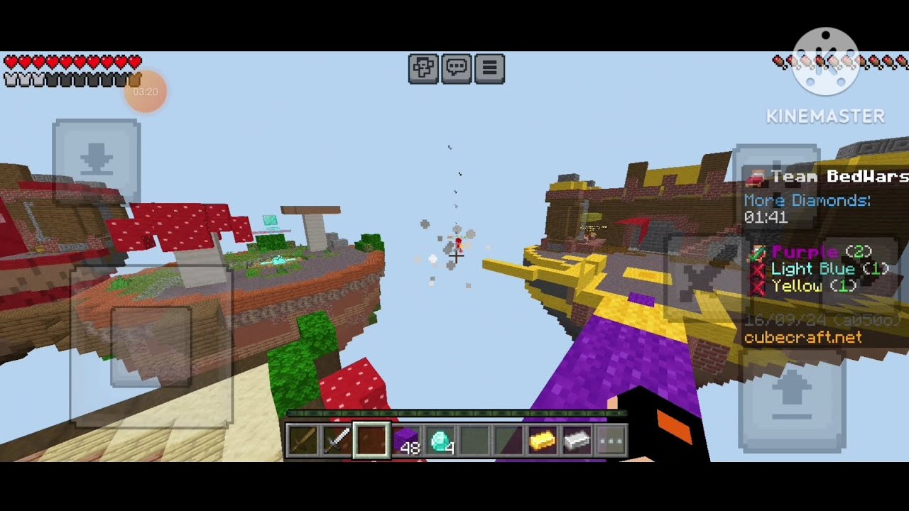 Minecraft CubeCraft Bedwars teams of 2 Gameplay. - YouTube
