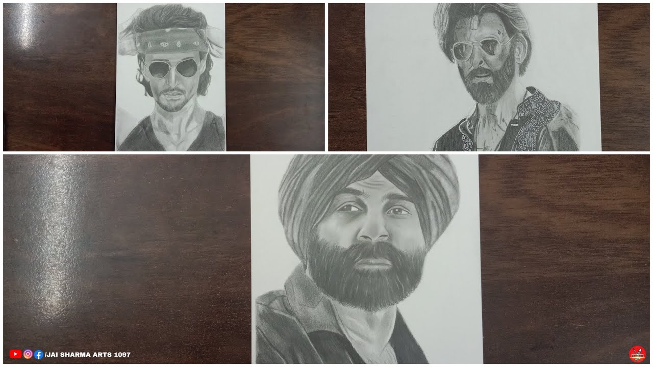 nonstop top 3 Bollywood actors drawing || Jai Sharma - YouTube