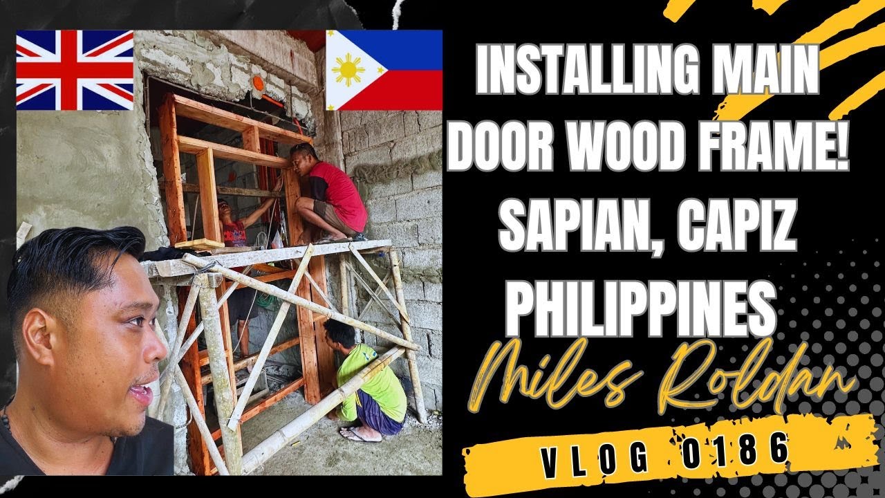 VLOG 186: HOW TO INSTALL A MAHOGANY WOOD DOOR FRAME! - YouTube