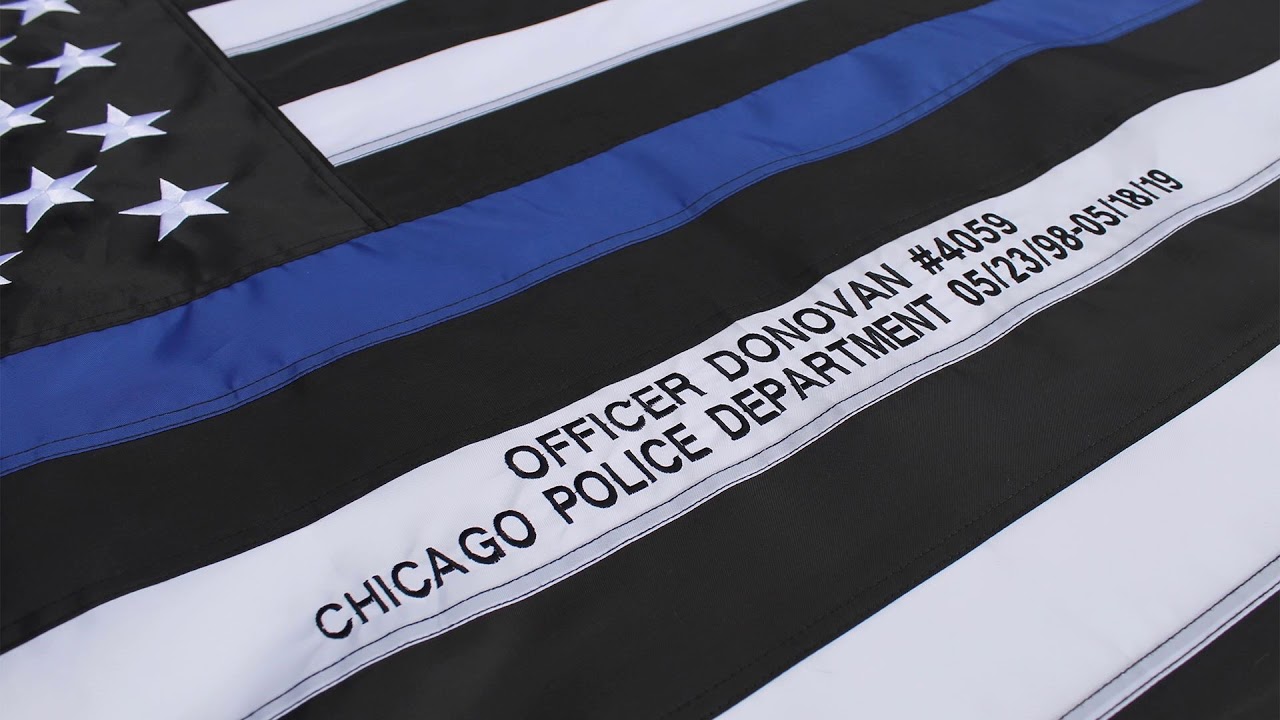 Custom Embroidered Thin Blue Line Flag - 3x5 Ft Personalized Gift to ...