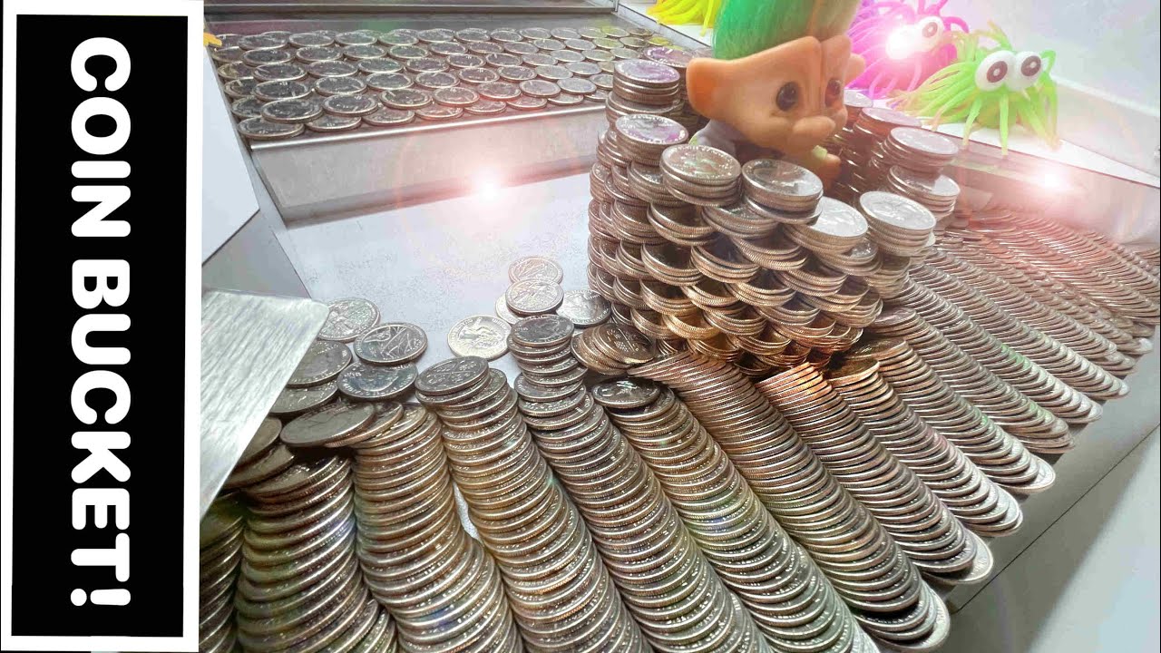 COIN BUCKET inside the High Limit Coin Pusher! Game of Skill! Giveaway ...