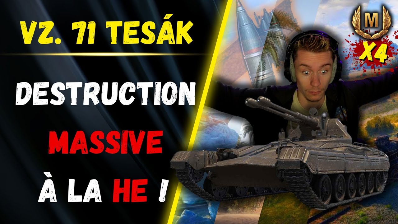 🎬 Destruction MASSIVE à la HE ! ️ Gameplay Vz. 71 Tesák ⚔️ [WOT-FR ...