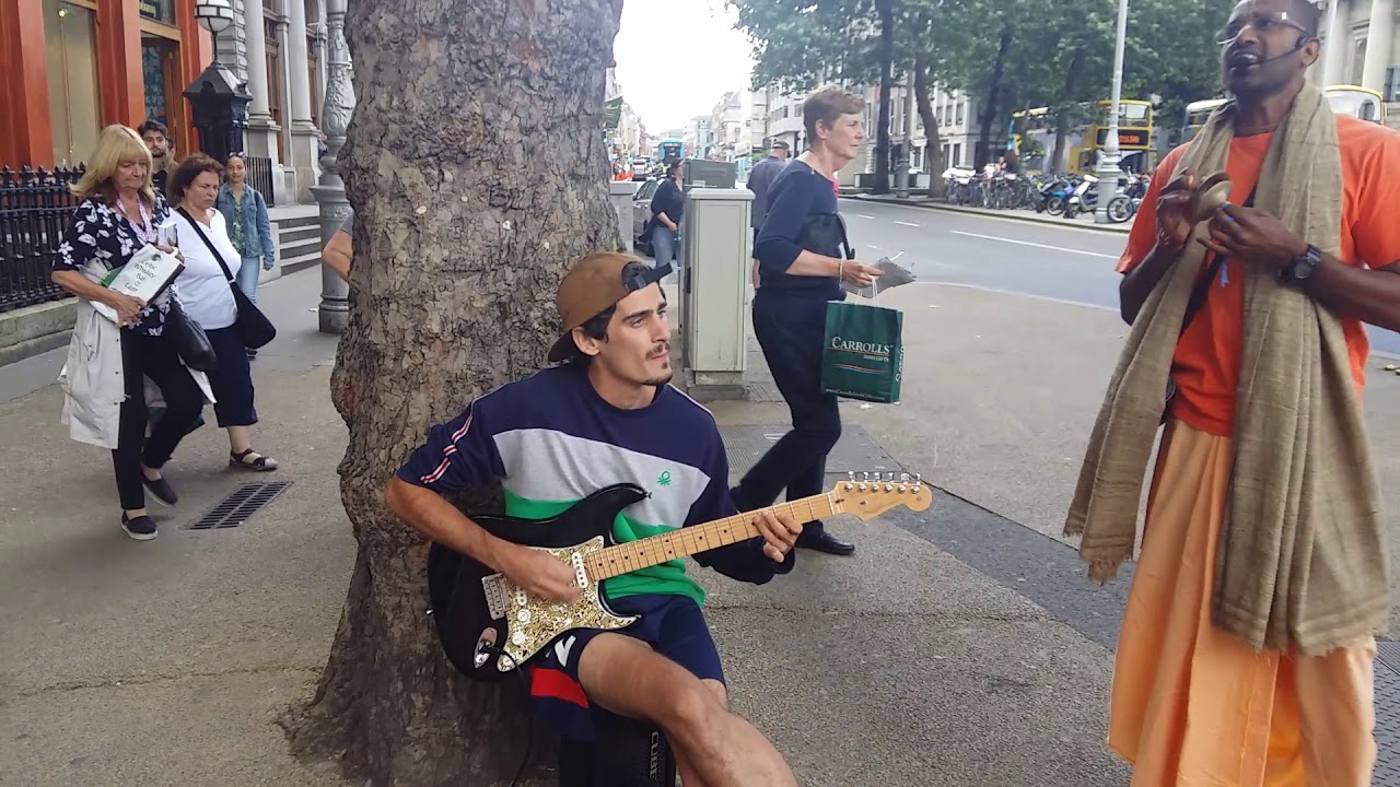 Harinam Ruci in Dublin jam with street guitarist July 2019 - YouTube