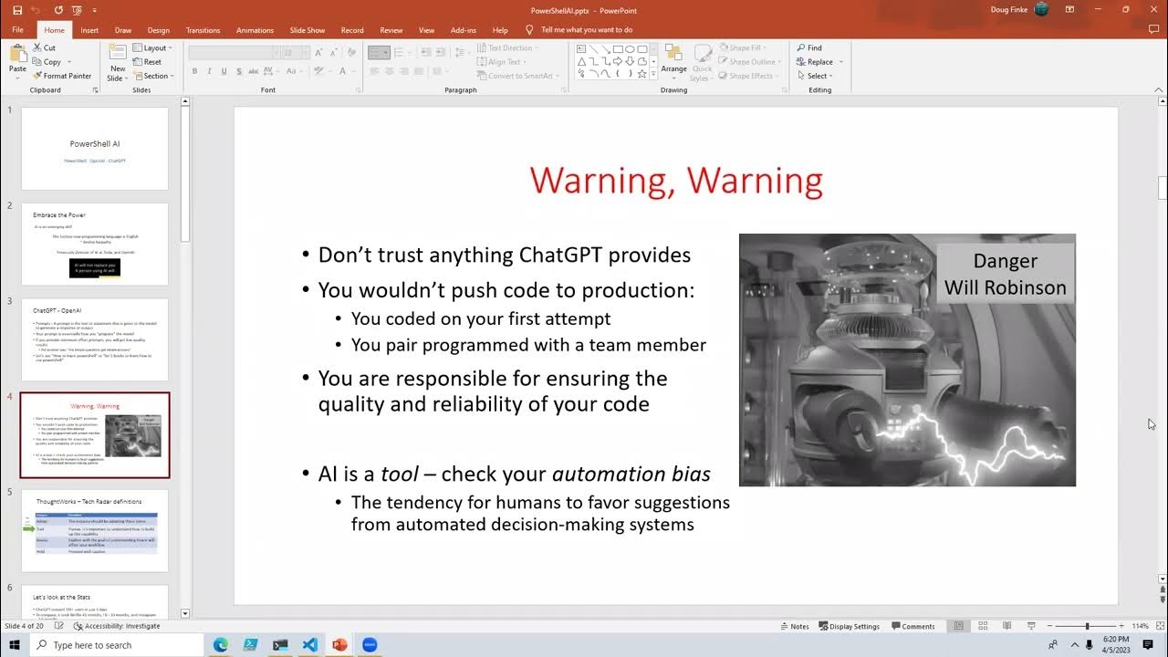 PowerShell + ChatGPT at the Command Line with Doug Finke - YouTube