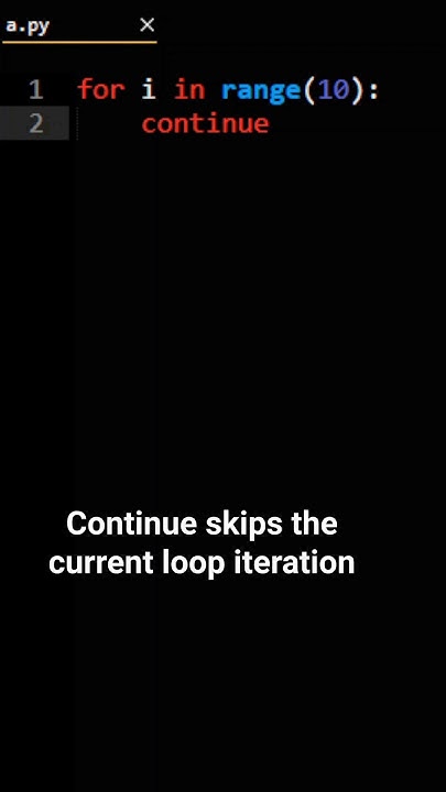Python continue vs pass - YouTube